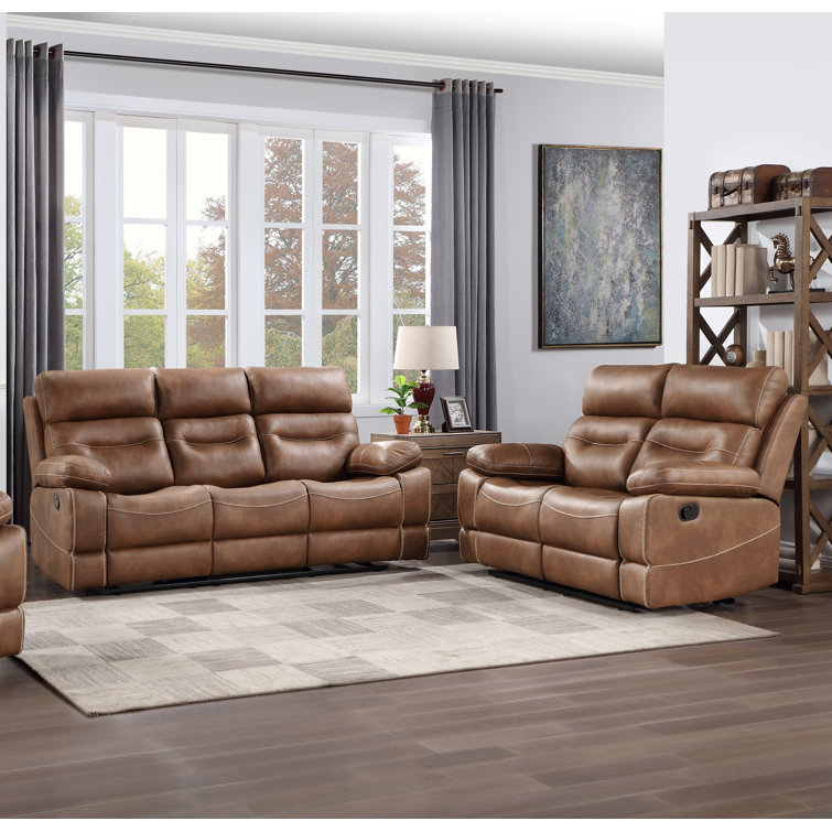 Lark Manor Amarria 2 Piece Faux Leather Reclining Living Room Set & Reviews | Wayfair